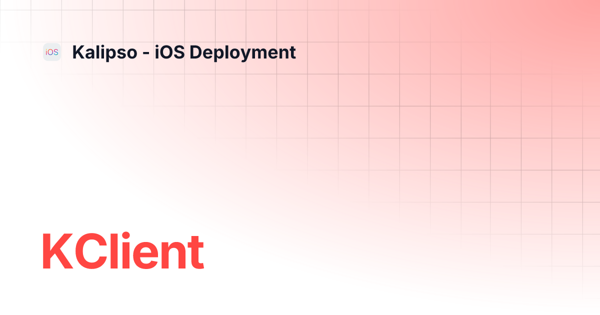 KClient | Kalipso - iOS Deployment