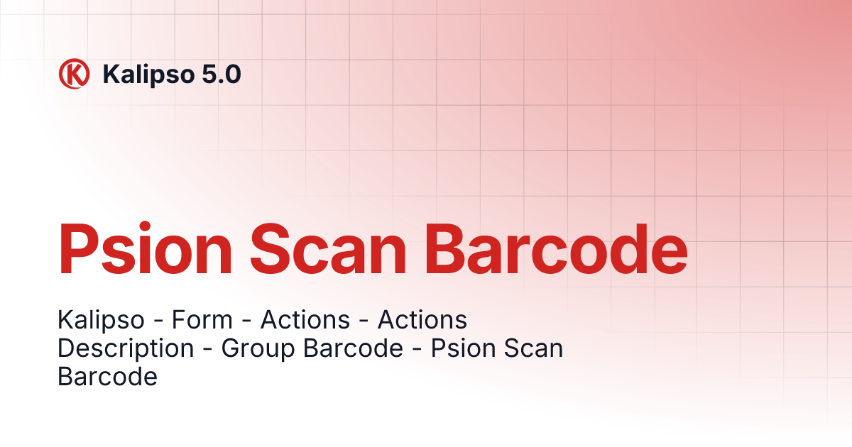 Psion Scan Barcode | Kalipso 5.0