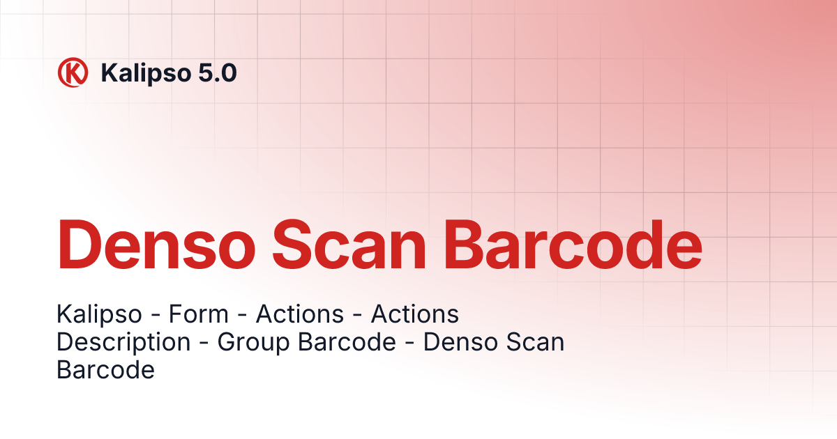 Denso Scan Barcode | Kalipso 5.0