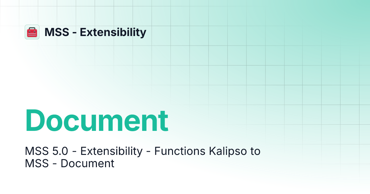 Document | MSS - Extensibility