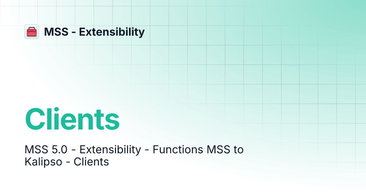 Clients | MSS - Extensibility