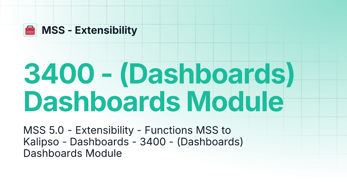 3400 - (Dashboards) Dashboards Module | MSS - Extensibility