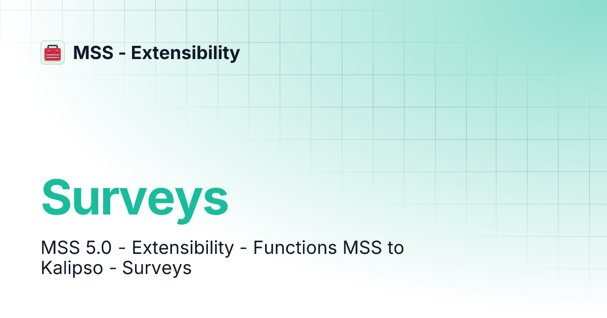 Surveys | MSS - Extensibility
