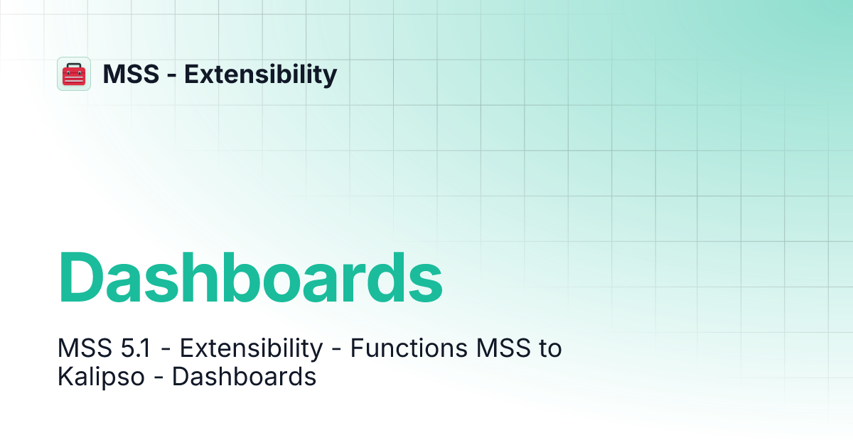 Dashboards | MSS - Extensibility