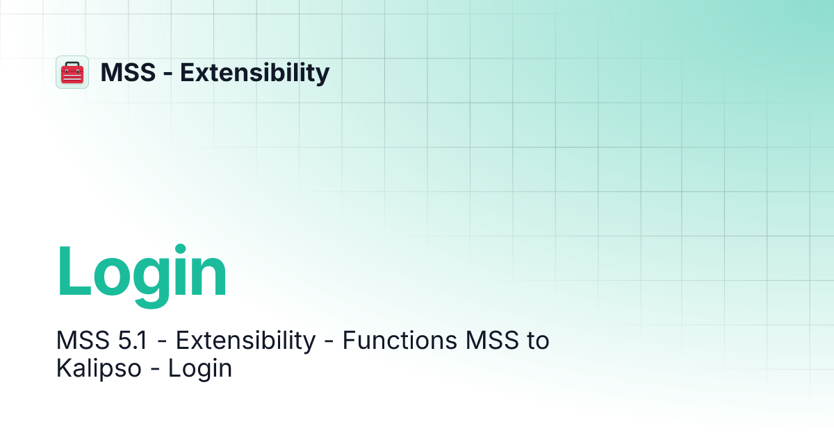 Login | MSS - Extensibility