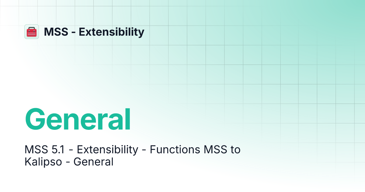 General | MSS - Extensibility
