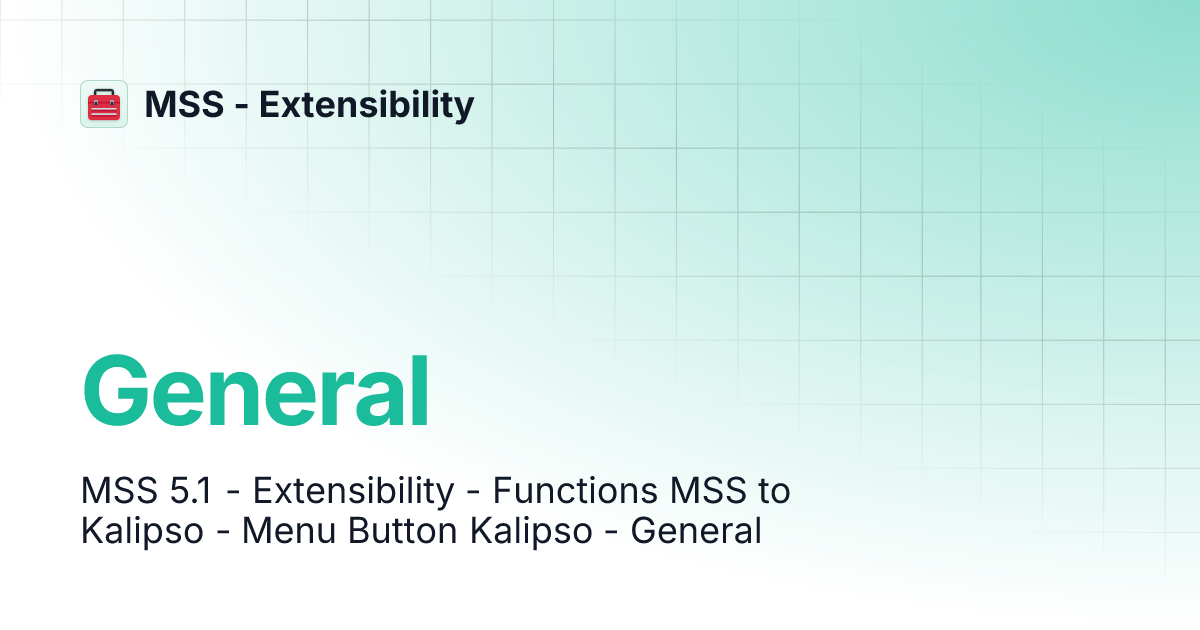 General | MSS - Extensibility