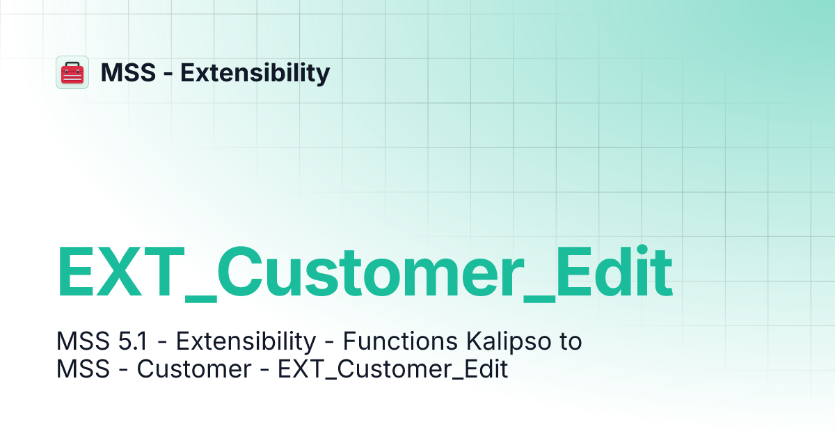 EXT_Customer_Edit | MSS - Extensibility
