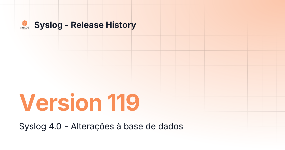 Version 119 | Syslog - Release History